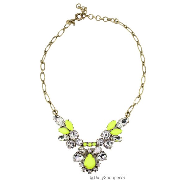 J. Crew | Jewelry | J Crew Womens Electric Neon Yellow Rhinestone ...